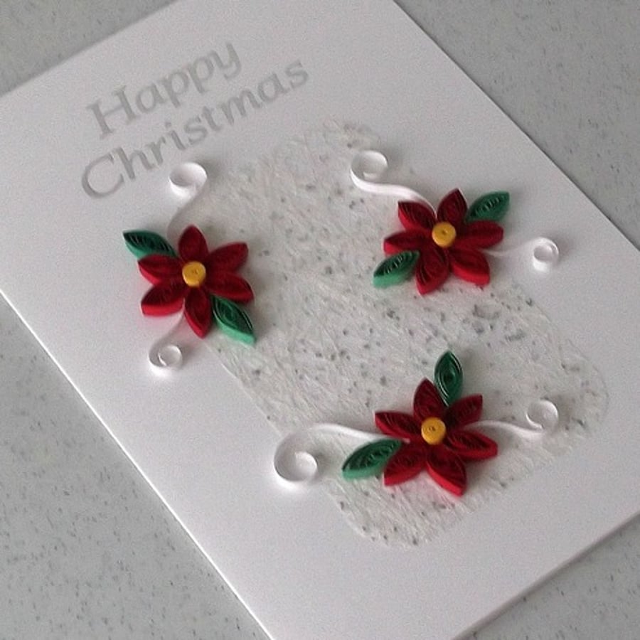 Quilled Christmas card - handmade, paper quilling - Folksy