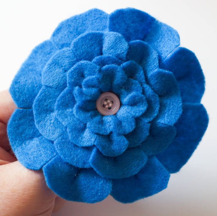 Blue flower brooch. One of a kind brooch. Gift ... - Folksy