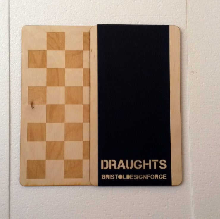 Minimal Draughts Set - Laser Cut Draughts Set - Folksy
