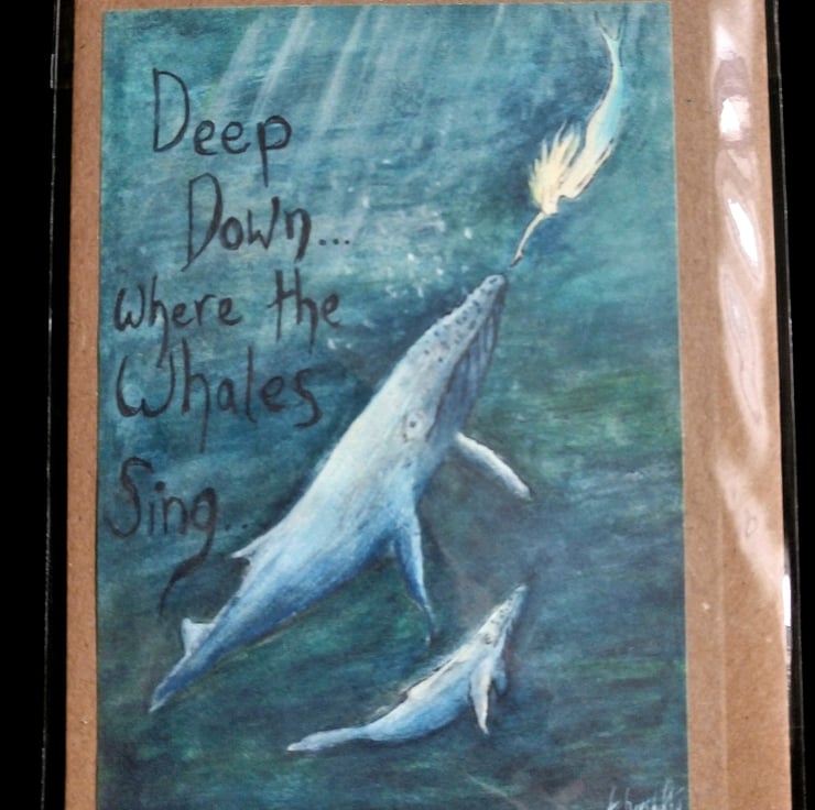 WHALE & MERMAID GREETING CARD - RECYCLED S... - Folksy