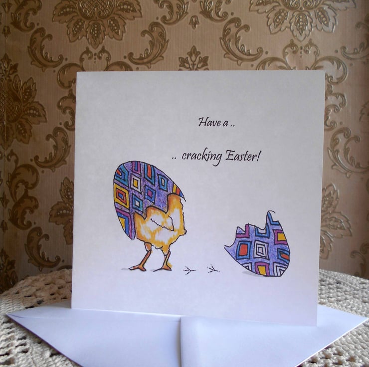 Funny Easter Chick Handdrawn Pun Card - Folksy