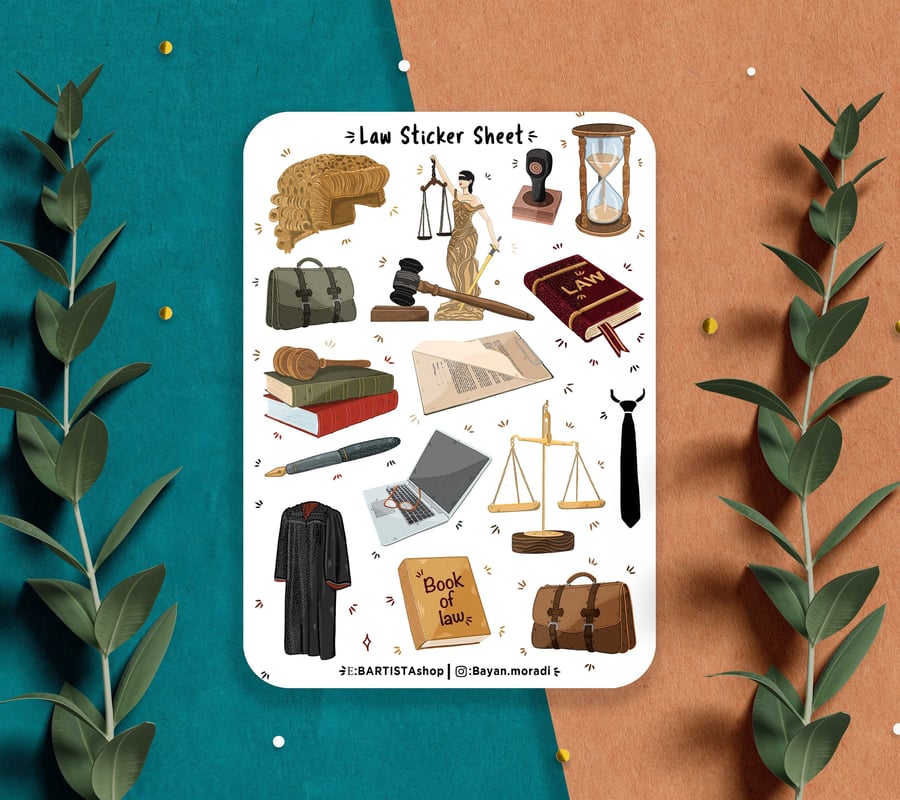 Law sticker sheet , planner stickers , bullet j... - Folksy