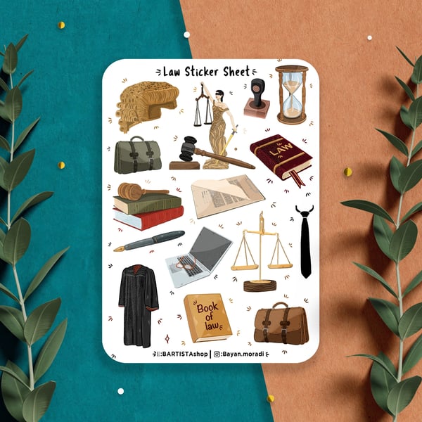 Law sticker sheet , planner stickers , bullet j... - Folksy