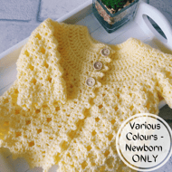 Shell Pattern Crochet Baby Cardigan, Size Newbo... - Folksy