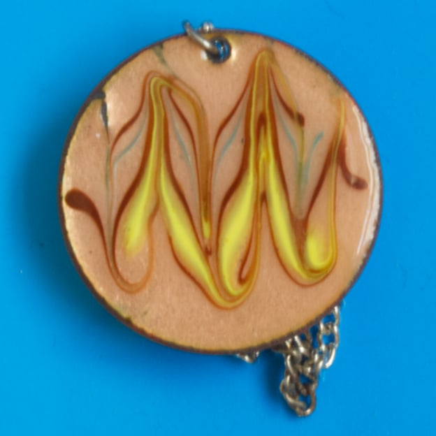 dark red and yellow scrolled over golden brown ... - Folksy