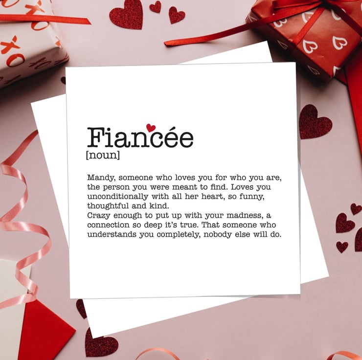 Anniversary Card Personalised Fiancee Definitio... - Folksy