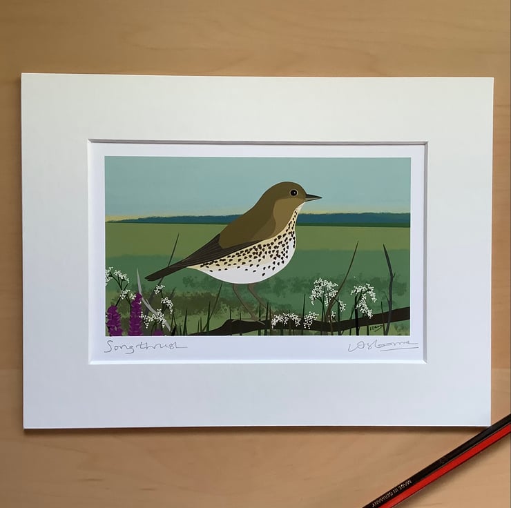 Songthrush - signed print of this popular garde... - Folksy