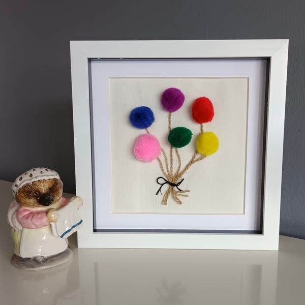 Bright Multicoloured Bunch of Balloons 3D colla... - Folksy