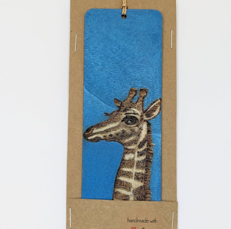 Giraffe wooden bookmark, pyrography gift for an... - Folksy