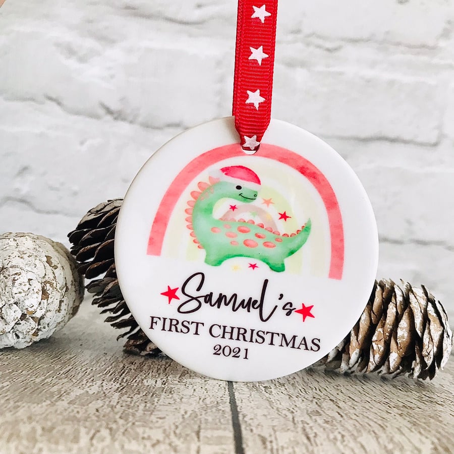 Personalised first christmas bauble, babys firs... - Folksy