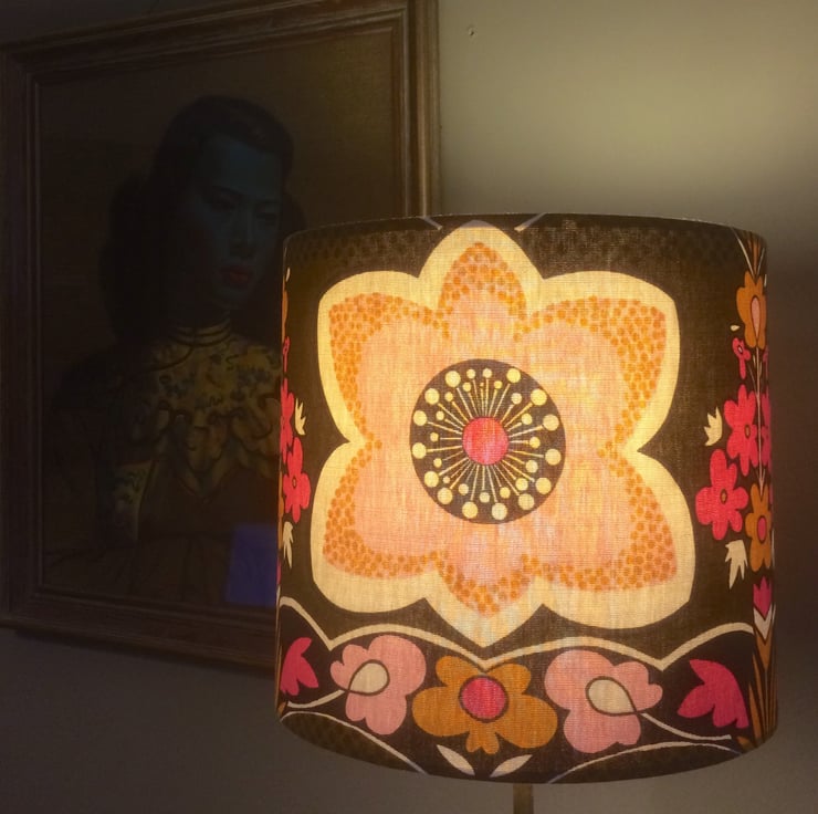 Retro Pink Floral Lampshade 70s 60s Grace Sulli... - Folksy