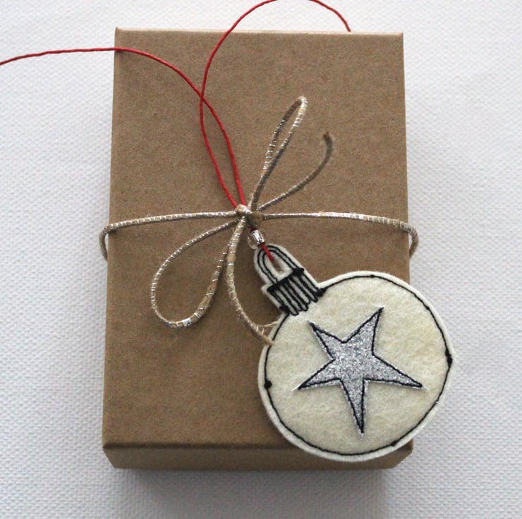 Felt Bauble Parcel Toppers - Pack of 3 - Folksy