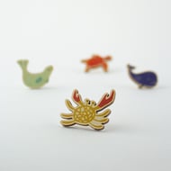 Crab Ocean Pin Badges - Folksy
