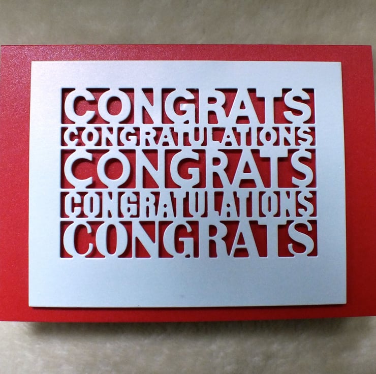Modern Handmade Congratulations Card - Folksy