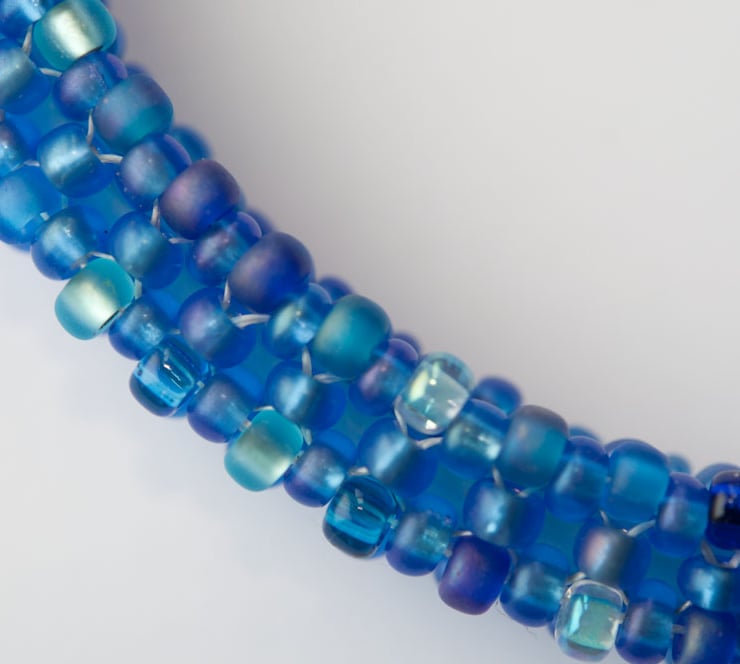 Blue beadwoven bangle - Folksy