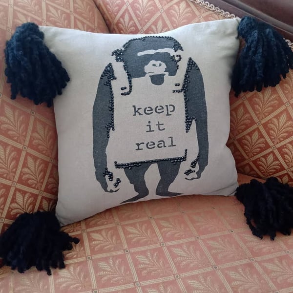 Fun Monkey Pillow - Folksy