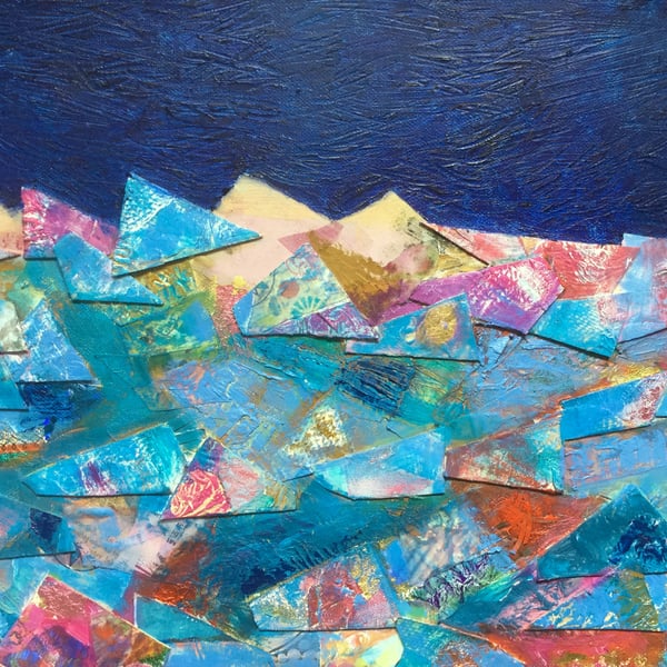 Mixed media abstracts on Folksy