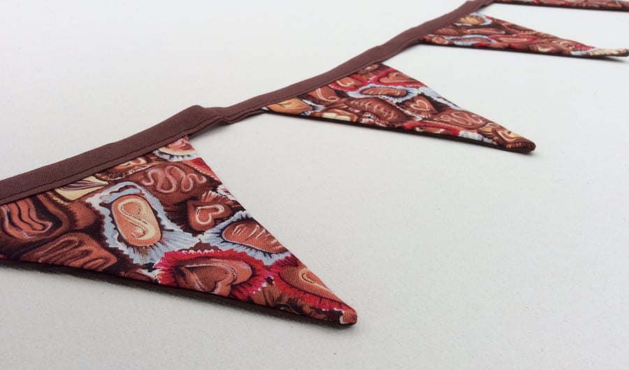 Chocolate Bunting, mini flags with sweets desig... - Folksy