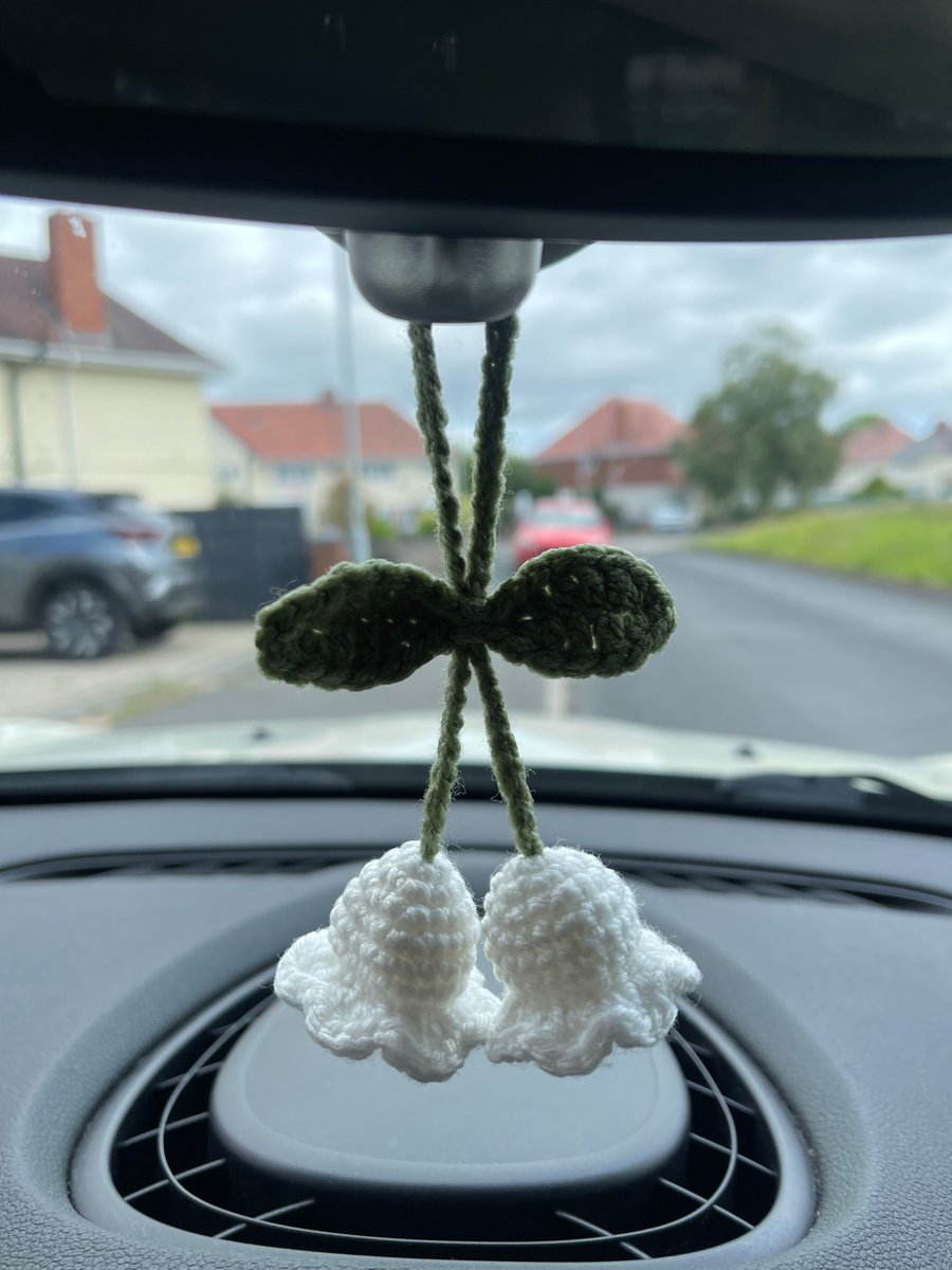 Handmade Crochet Lily of the Valley Car Charm, ... - Folksy
