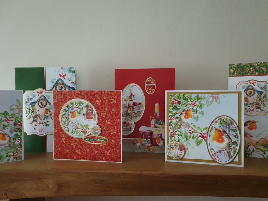 Set of 6 Robin Christmas Cards - Folksy