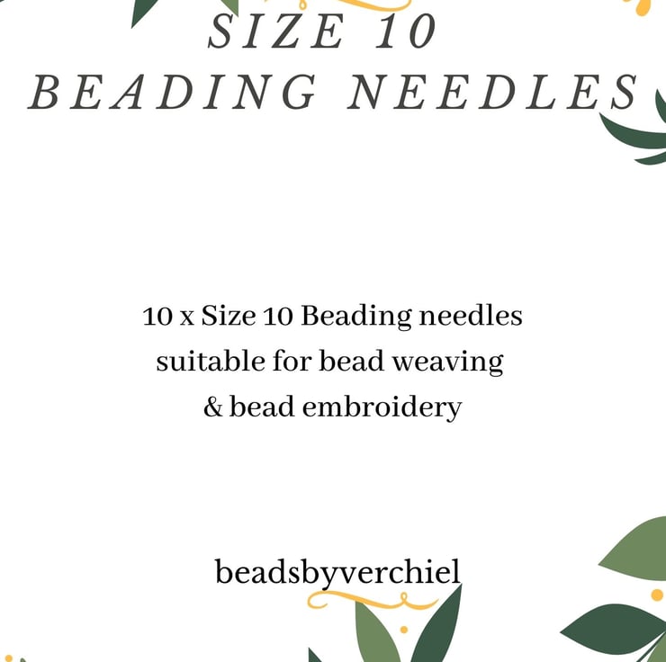 Pack of 10 Beading Needles size 10 - Folksy