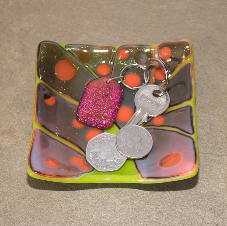 Fused Glass Trinket Dish - Folksy