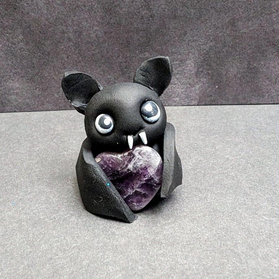 Amethyst Heart Mini Bat - Folksy