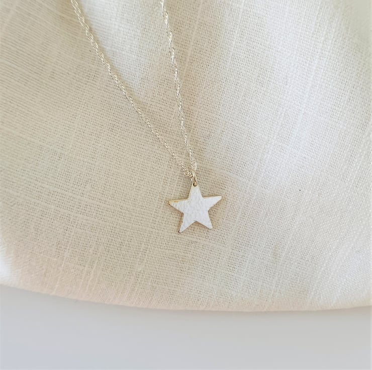 Sterling Silver Hammered Star Pendant - Folksy