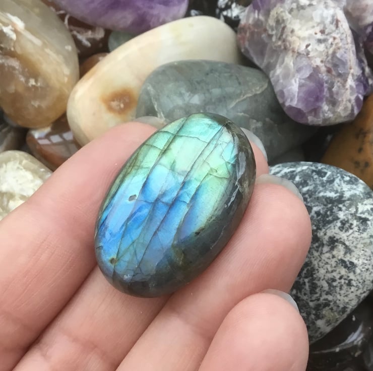 Stunning Oval Labradorite Cabochon Gemstone for... - Folksy