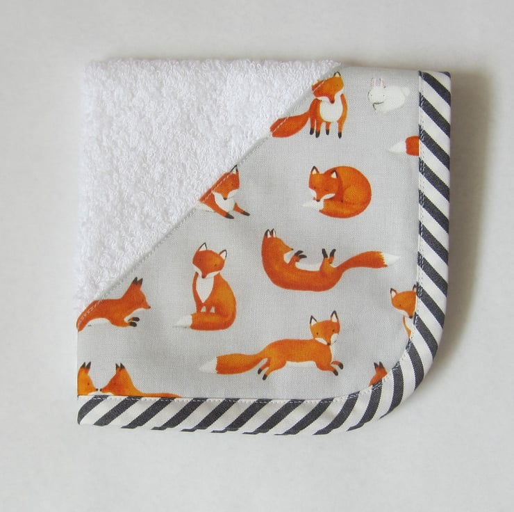 Fox and Rabbit Face Cloth - Folksy