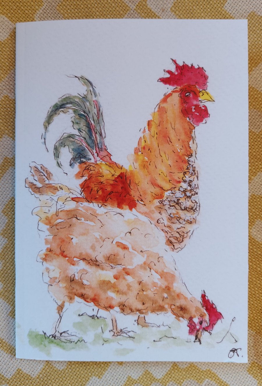 Rooster and Hen notebook - Folksy