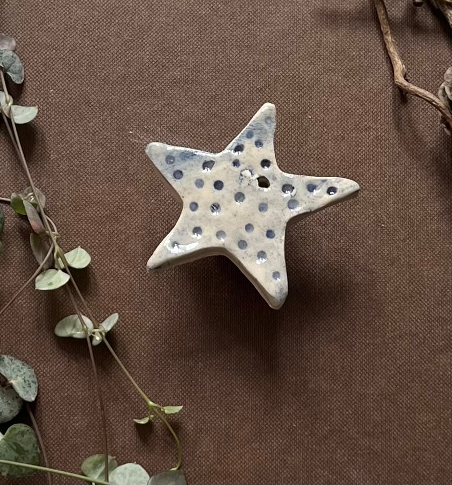 A Ceramic handmade small hanging star - 46 - Su... - Folksy