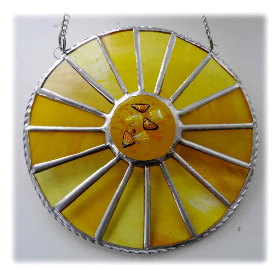 Sunny Yellow Suncatcher Stained Glass Handmade ... - Folksy