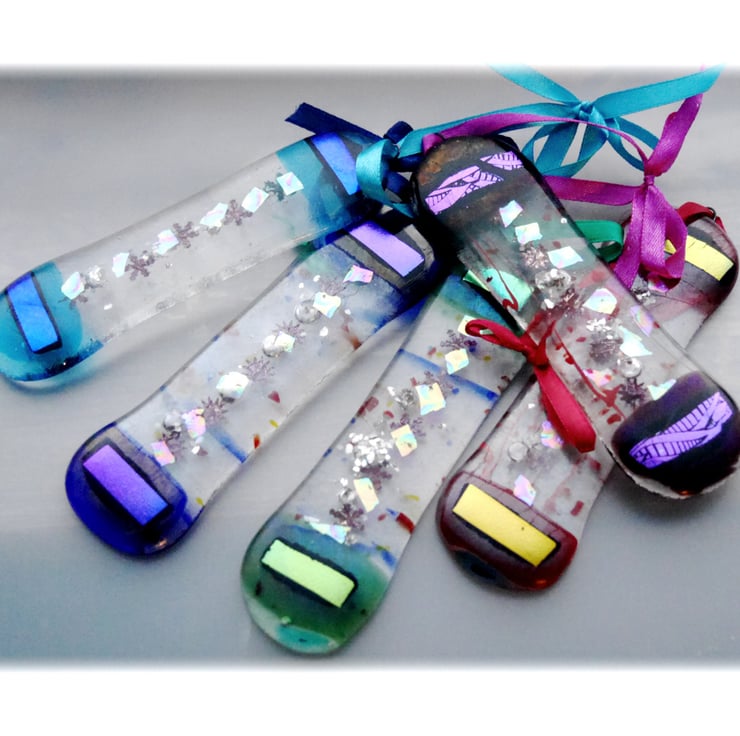 Star Stick Fused Glass Christmas Tree Decoratio... - Folksy