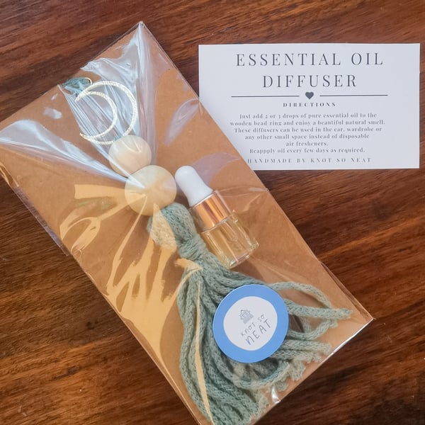 Macrame car diffuser, essential oil air freshen... - Folksy