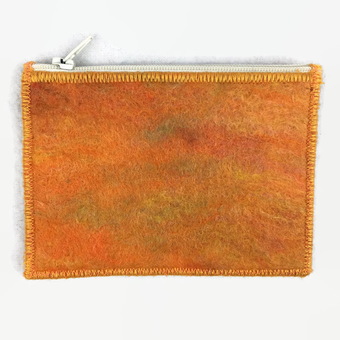 Orange felted coin purse - Folksy