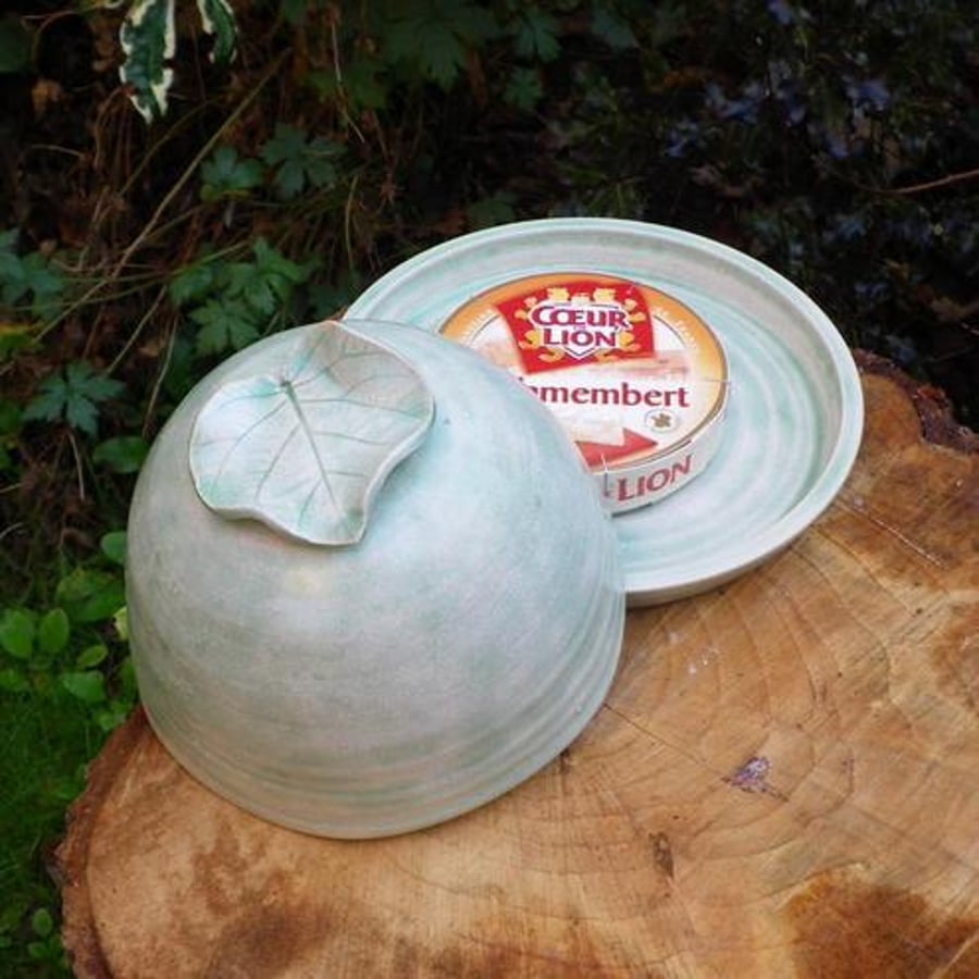 Cheese dome dish and plate in stoneware ceramic... - Folksy