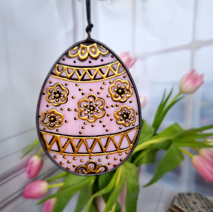 Large Easter Egg - Stained Glass decoration, Ea... - Folksy
