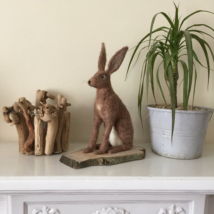 Needle felted model brown hare, woollen sculpture - Folksy Needle felted model brown hare, woollen sculpture - Folksy