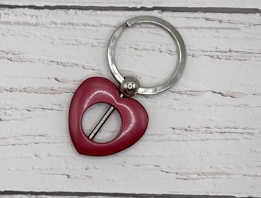 Beadable Red Heart Keyring, Add Your Own Bead D... - Folksy