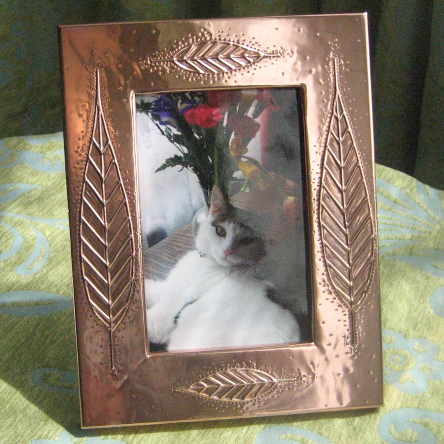 Handmade Copper Frame, Leaf Design - Folksy