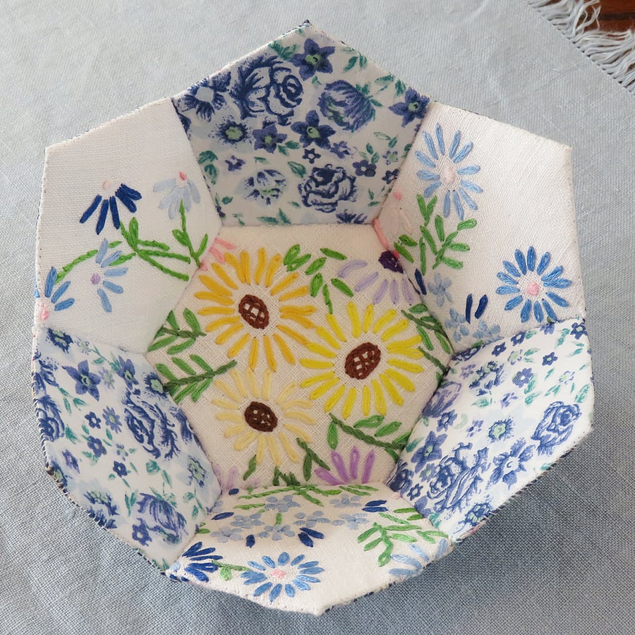 Patchwork Trinket Bowl from vintage linen - Folksy