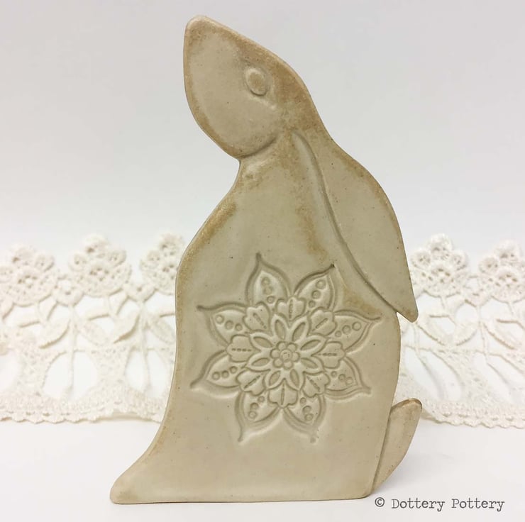 Ceramic Moon Gazing Hare Pottery Hare decoratio... - Folksy