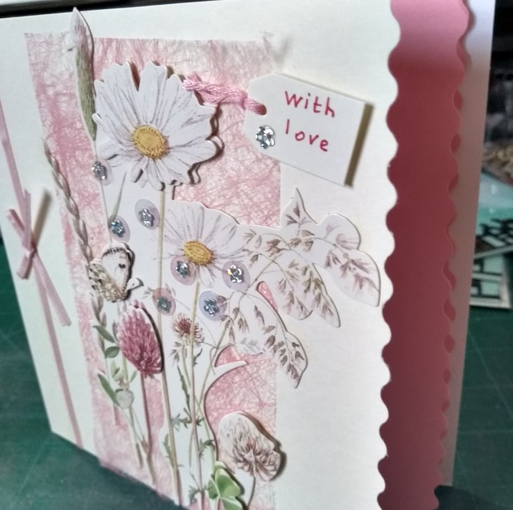 Wildflower decoupage birthday card - Folksy