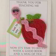 Bookmark and Coaster Teacher Card - Folksy