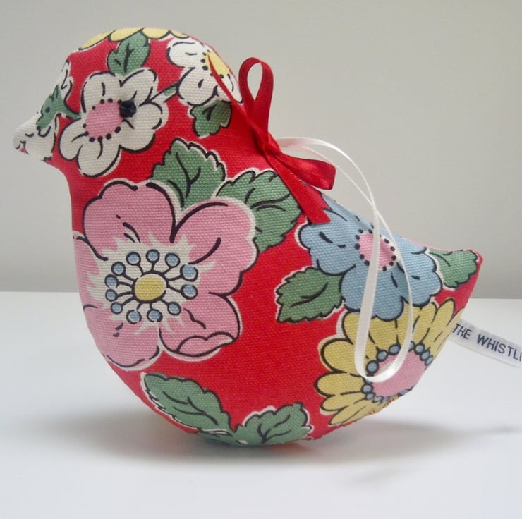 Bright Red Floral Lavender Bird, Scented Bird H... - Folksy