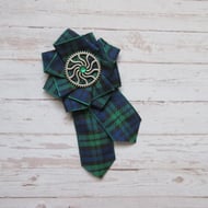 Black Watch Tartan Plaid Ribbon Ruffle Rosette ... - Folksy