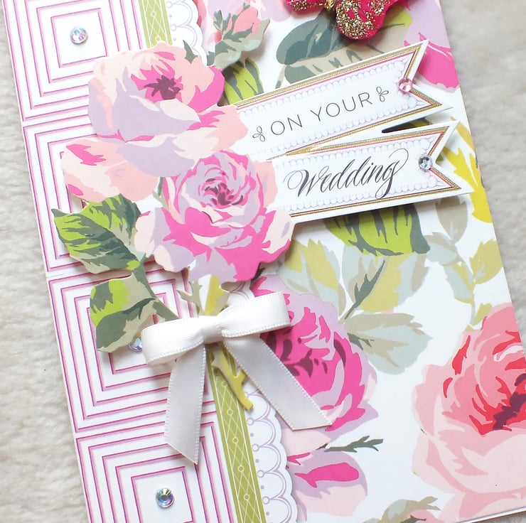 Luxury Handmade Vintage Wedding Card - Folksy