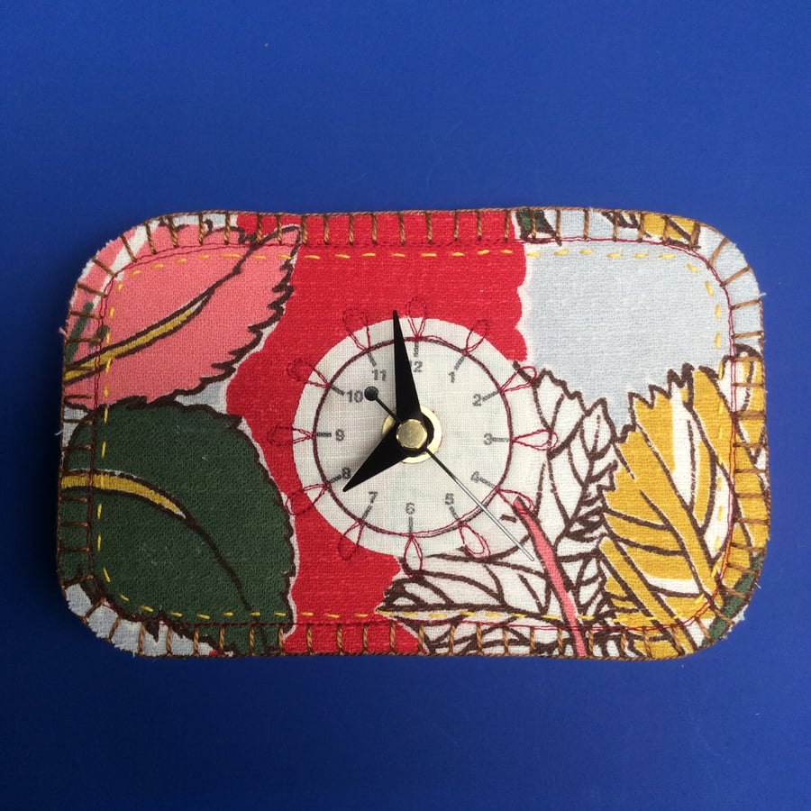 Leaf clock- small and wide - Folksy