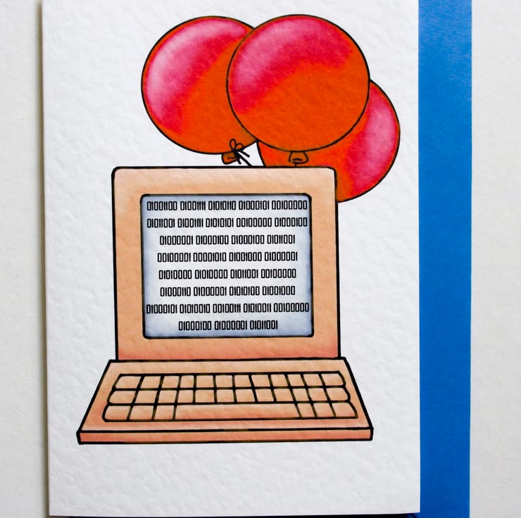 Father's Day Card Love You Daddy Binary Greetin... - Folksy